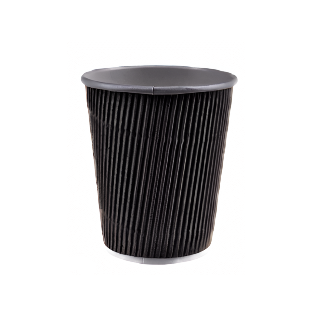 Black Ripple Double Wall Paper Cup - Box of 500 – Envior